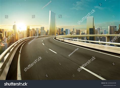 3d Rendering Highway Overpass Motion Blur Stock Illustration 2254224149
