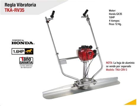 Compra Regla Vibratoria Tka Rv35 Con Motor Honda Gx35