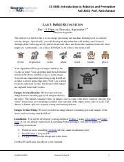CS Image Recognition Lab Overview Course Hero
