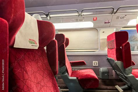 Comfy Seats Inside The First Class Cabin Of Al Boraq High Speed Train