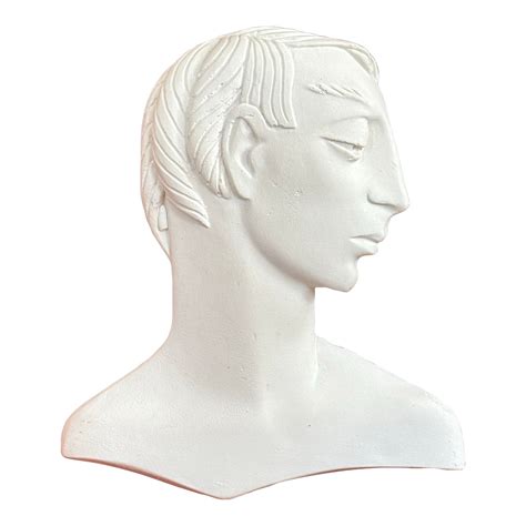 Classical Male Face Plaster Plaque Chairish