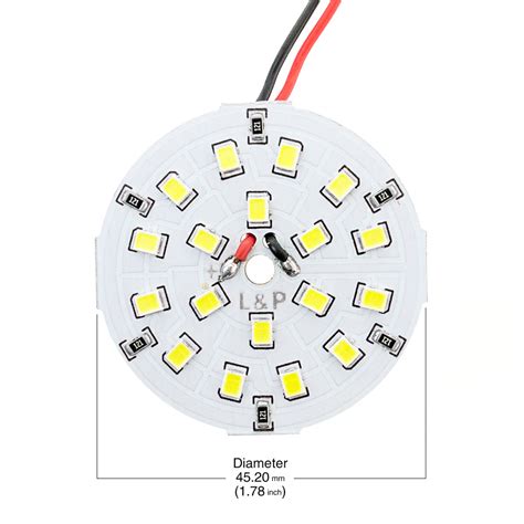 12v Flat Round Pcb 18 Smd 3528 Led 2w 5000 6000kcool White