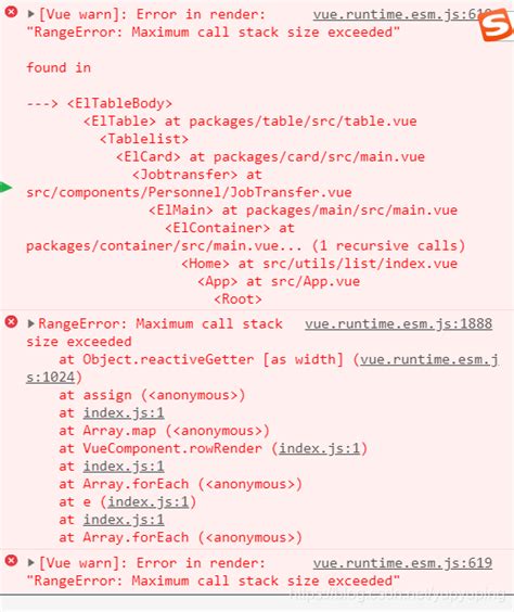 关于elementui的树形表格table报错rangeerr maximum call stack size exceeded 使用