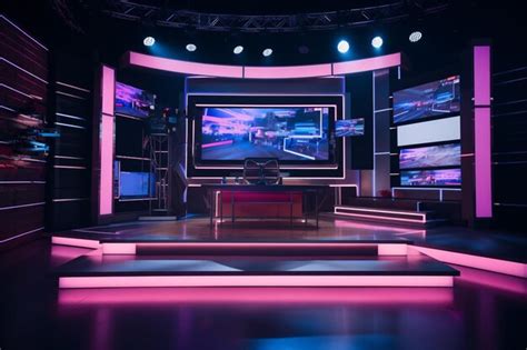 Premium Photo Tv Studio Set