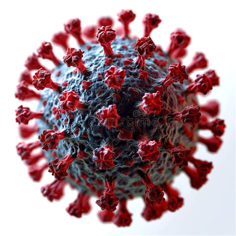 Coronavirus Cell Isolated On White Dangerous Virus Stock