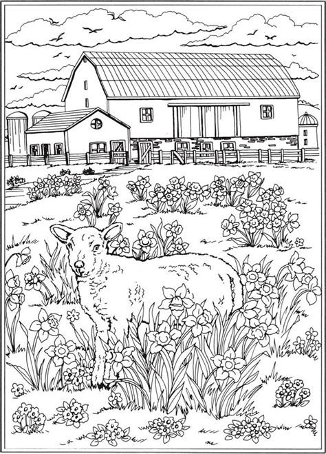 Welcome To Dover Publications Coloring Pages Nature Farm Coloring