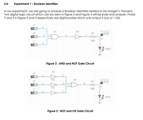 Solved 2 0 Experiment 1 Boolean Identities In Our