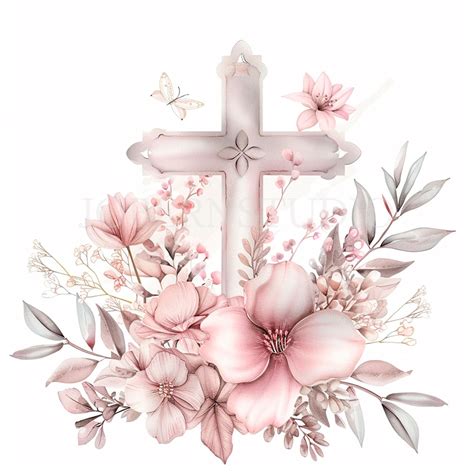 Pink Flower Cross Clipart Bundle 12 High Quality Pngcross Watercolor