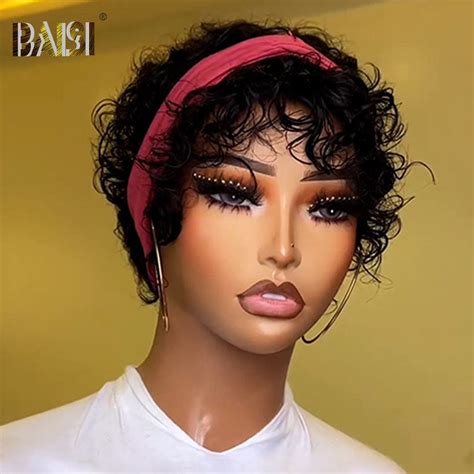 Baisi Machine Made Pixie Tapered Cut Curly Wig Baisi Hair