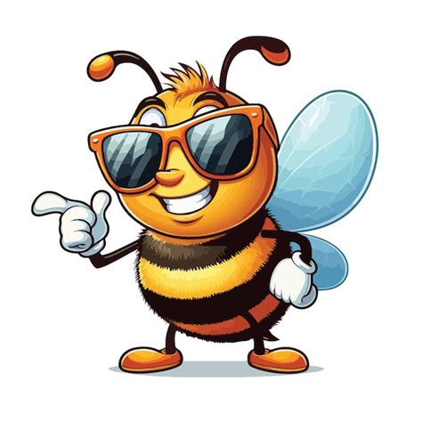 Premium Vector Funny Bee With Sunglasses