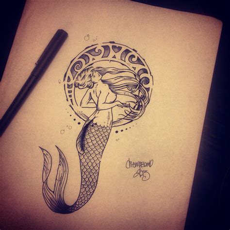 Mermaid Tattoo Sketch Cherrybomb Arts And Tattoo