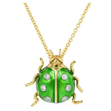 Enamel And Diamond Ladybug Pendant For Sale At 1stdibs