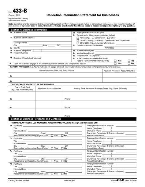 Irs Form 433 B Fill Out Sign Online And Download Fillable Pdf Templateroller