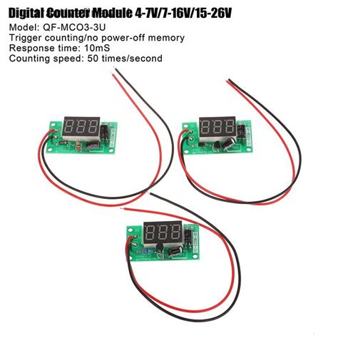 Attractivefinewell 036 3 Digit Digital Counter Module 7 16v15 26v