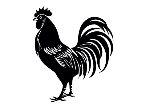 Rooster Svg Chicken Poultry Bird Farm Animal Silhouette Clip Art Cut
