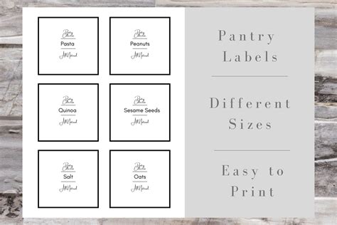 Kitchen Pantry Labels Printable Custom Pantry Labels 9 Label Sizes