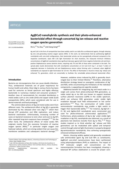 Pdf Agcuo Nanohybrids Synthesis And Their Photo Enhanced