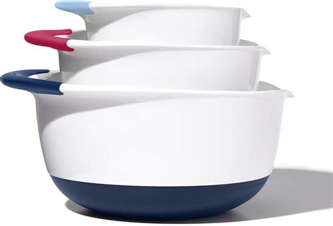 Oxo Good Grips 3 Piece Stainless Steel Mixing Bowl Set White Mixing