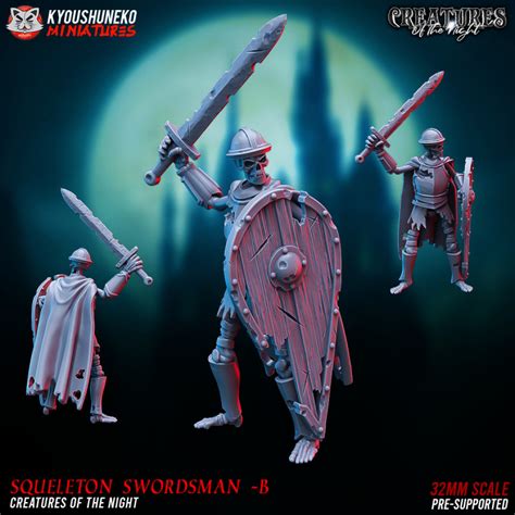 3d Printable Squeleton Swordsmen By Kyoushuneko Miniatures