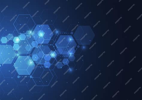 Premium Vector Abstract Technology Blue Hexagons Pattern Background For Network Connection