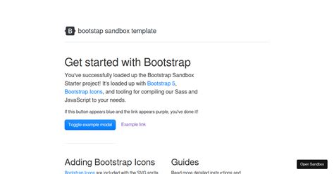 Bootstrap Sandbox Template Codesandbox