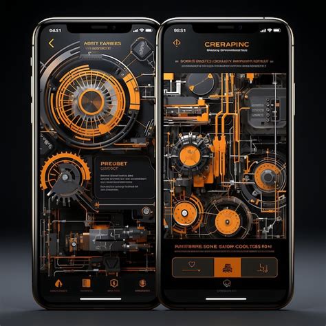 Premium AI Image Mobile App Design Of Engineering Cad Drawing App Design Contemporary Theme