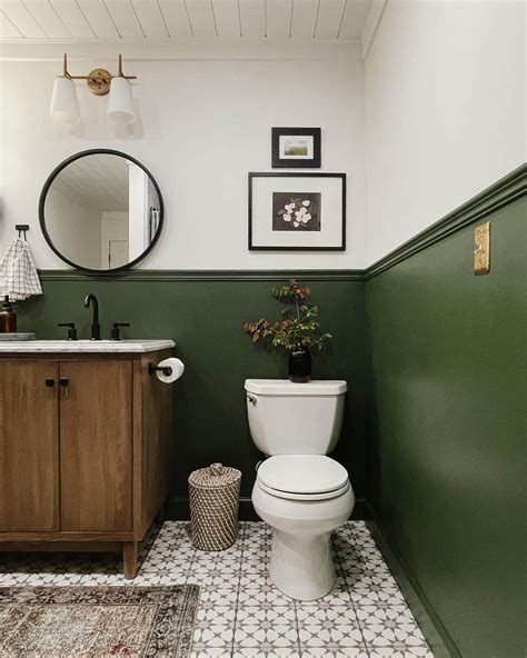 Green Half Wall Surrounds Modern Bathroom Tile Soul And Lane Modern