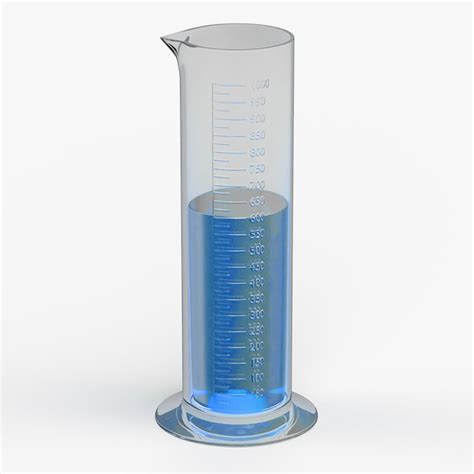 Measuring Cylinder Flask Blue Liquor 3d Model 14 3ds Blend C4d Fbx Max Ma Lxo Obj