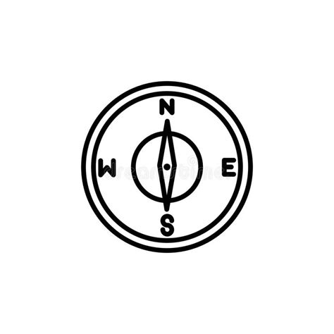 A Compass Icon Symbolizing Direction Or Navigation Stock Vector