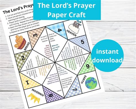 The Lords Prayer Paper Craft Lords Prayer Sunday School Activity Bible