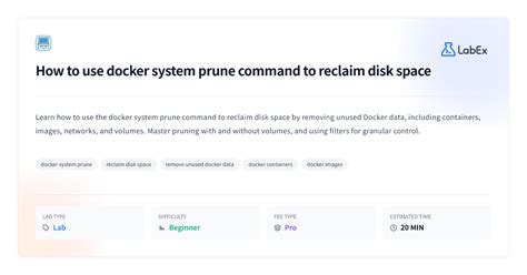 Como Usar O Comando Docker System Prune Para Liberar Espaço Em Disco No Docker Labex