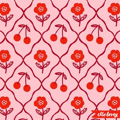 Cherries Pattern Illustration By Rhianna Wurman