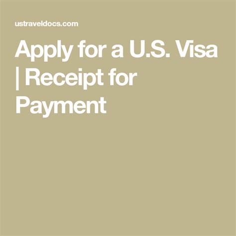 Apply For U S Visa Payment Receipt