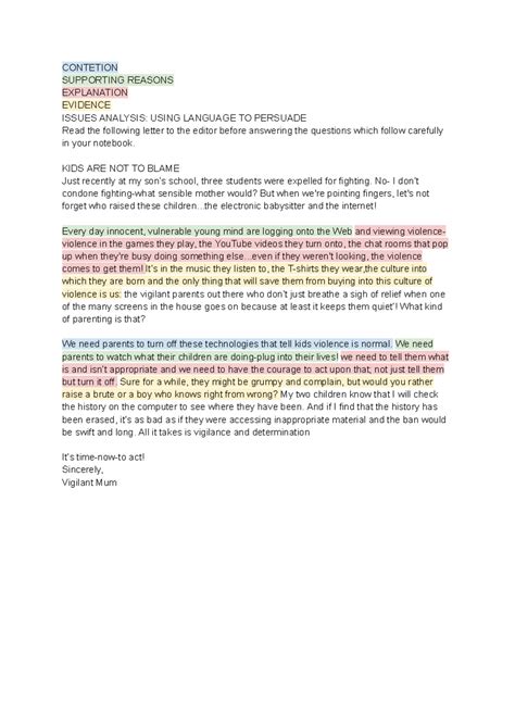 Week 2 Analysing Language And Arguments Contetion Supporting Reasons