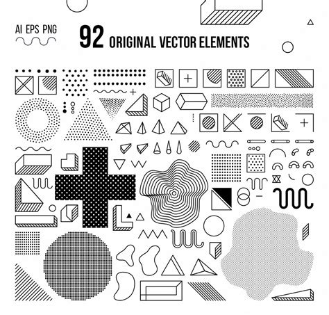 126 Posters Elements Geometric Set Masterbundles
