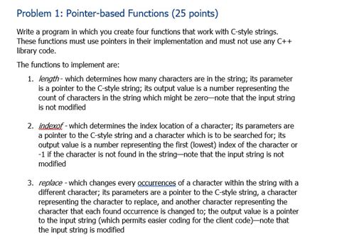 Solved Problem 1 Pointer Based Functions 25 ﻿pointswrite