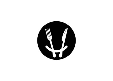 Minimal Happy Fork And Knife Vector Logo Design Template 36354572