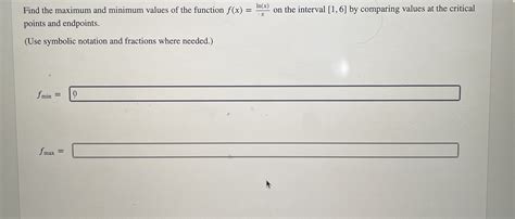 Solved Find The Maximum And Minimum Values Of The Function Chegg