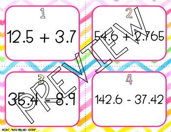 Adding Subtracting Decimal S Task Cards By Gina Lester TpT