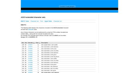 【魚拓】ascii Table Ascii Extended Character Sets Ibm Pc