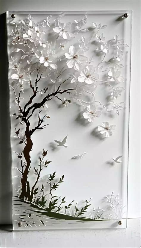 Laseart Crystal Cut Art Glass Vase Acrylic Sheet Art Ideas Wall