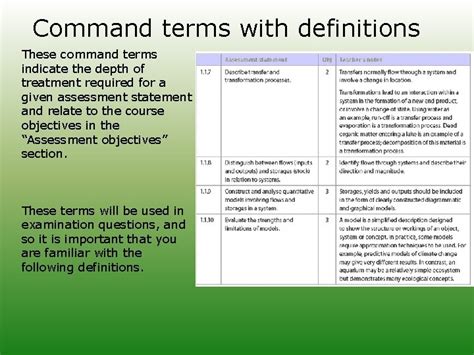 Command Terms Verbs Used In Examination Questions Command