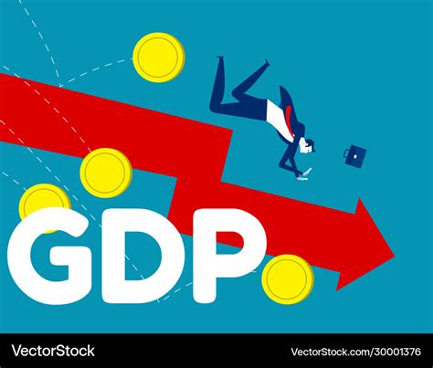 Government Budget Concept Business Down Gdp Vector Image