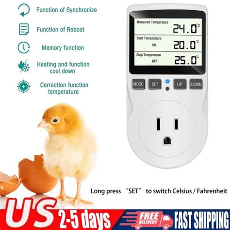Temperature Controller Digital Plug In Thermostat Timer Switch Socket Daynight Ebay