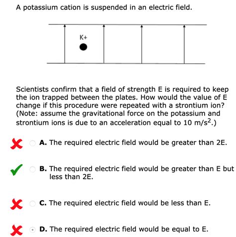 Solved A Potassium Cation Is Suspended In An Electric Field