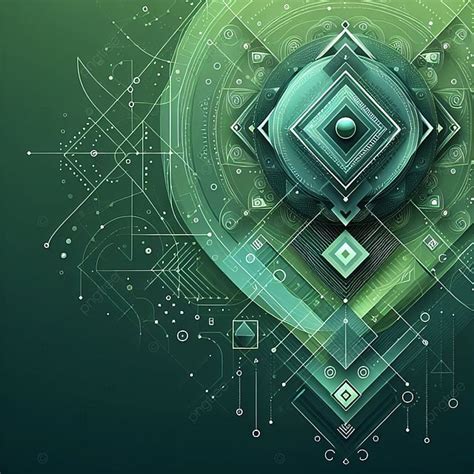 Geometric Shapes In Green Background Green Gradient Geometric Background Image And Wallpaper