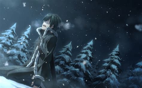 Kirito In Winter Wonderland Sword Art Online Hd Wallpaper