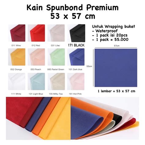 Jual Kain Spunbond Buket Premium Lembaran 53x57cm Import Pembungkus