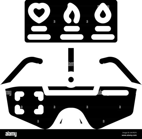Smart Glasses Workout Insights Fitness Technology Glyph Icon Vector
