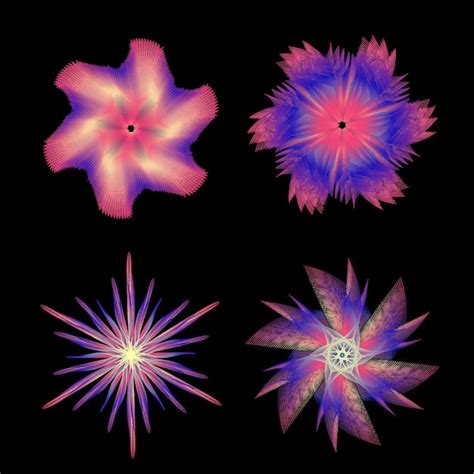 Premium Vector 3d Geometric Gradient Flower